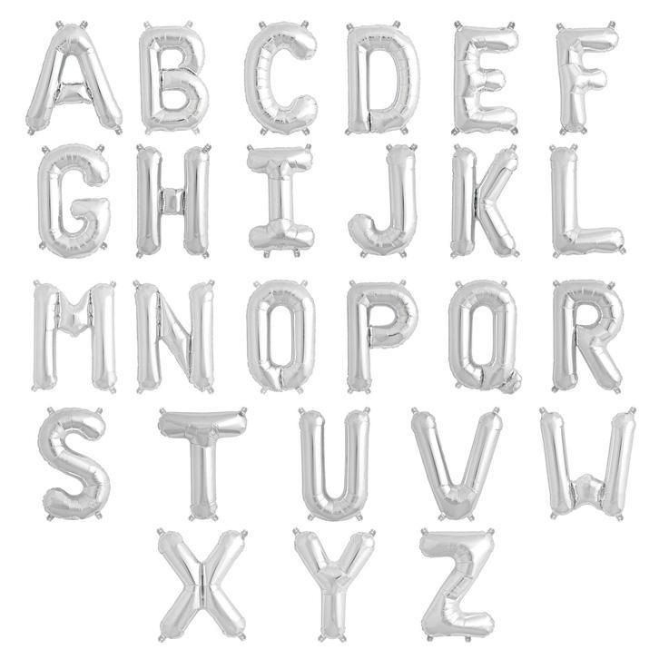 Globos de letras color plata en CDMX - The Confetti Party