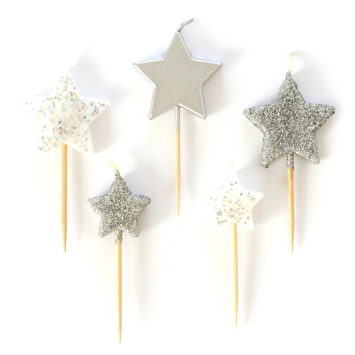 Velas Estrellas - Glitter Plata – The Confetti Party